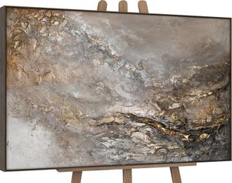 Yohji Yamamoto Art Luxus Abstrakt Design Acryl Gemälde auf Leinwand Universum handgemalt Wandbilder Wohnzimmer modern Wohndekor Bilder Büro Grautöne echte Kunst 120x