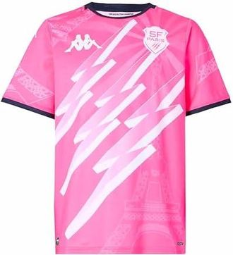 Kappa Maillot Rugby Stade Français Domicile Homme (FR/ES, Alpha/Lettres, TG, Taille Normale, Taille Normale, Rose)