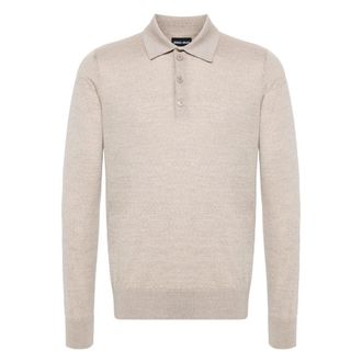 Giorgio Armani Eleganter Beiger Wollpullover - - Tops - Herren - Beige - M