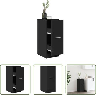 vidaXL vidaXL Armoire de rangement - Armoire dapothicaire noir 30x41x77,5 cm bois ding&eacute;nierie