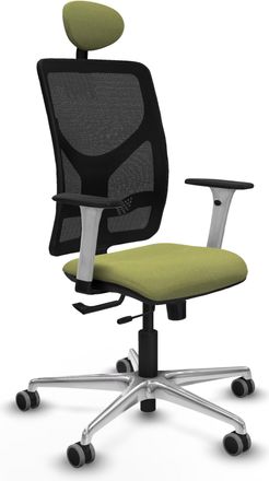 Piqueras y Crespo Schreibtischstuhl Mintgr&uuml;n, mit wei&szlig;en und schwarzen Armlehnen, h&ouml;henverstellbare Lendenwirbelst&uuml;tze und festes Kopfteil, ausgestattet mit Syncro/Tras