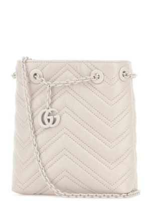 Gucci Womens Ivory Leather Micro Gg Marmont Bucket Bag Newivoirenivniv Borse A Tracolla