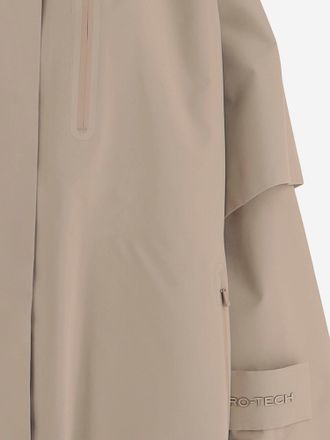 Save The Duck Womens Nylon Hooded Jacket Beige Polyester