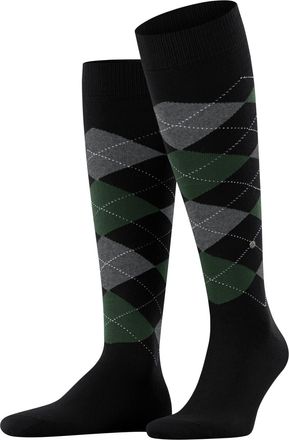 Burlington Herren Kniestrümpfe King M Kh Baumwolle lang gemustert 1 Paar, Schwarz Black 3004, 40-46