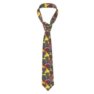Generic Cravate Pour Homme Tambours Color&eacute;s Musique Musicien Vintage Tendance Necktie Fine Cravate DAffaires Pour Affaires Mariage Travail