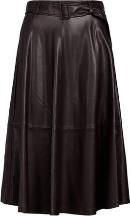 Suncoo Jupe midi ceintur&eacute;e Fleur effet cuir