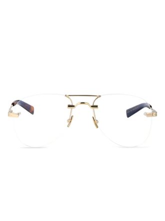 Saint Laurent Eyewear lunettes de vue à monture ovale - Or
