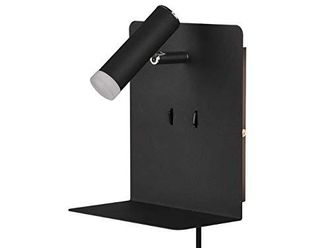 Trio Trio Leuchten Element 222570232 Applique murale &agrave; LED en m&eacute;tal avec 1 ampoule LED 3 W et prise USB Noir mat