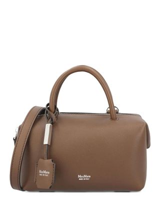 Max Mara Holdalls padlock-detail leather tote bag - Braun