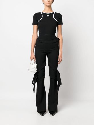 AMBUSH Strap-Detail Virgin Wool Trousers - Black