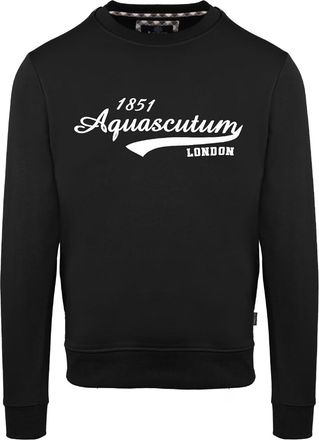 Aquascutum Sweatshirt f&uuml;r Herren/Damen Unisex, gerippt, Regul&auml;r, Lang&auml;rmlig (Schwarz)