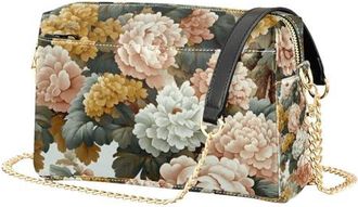 Mnsruu Sacs à bandoulière pour femme, sacs à main élégants en cuir avec motifs de fleurs et de feuilles