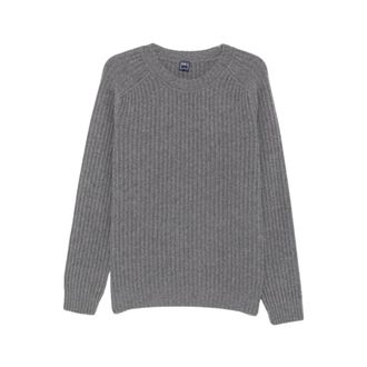 Fedeli Rundhals-Pullover - - Knitwear - Herren - Grau - M