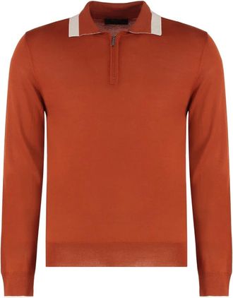 Moorer Homme, Pulls, Orange, Taille: M Knit Polo