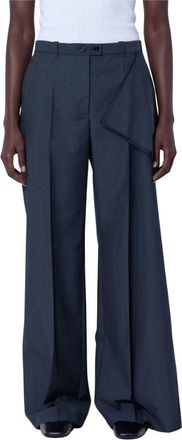 Jil Sander Fil-&agrave;-Fil Wollhose mit feinem Webmuster - - Trousers - Damen - Grau - XL