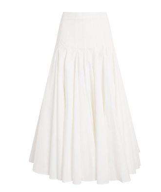 Jacquemus White Cotton Triana Midi Skirt Size XS