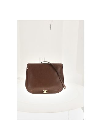 Celine Womens Shoulder Bag Besace Soft Triomphe Brick Lamb Leather