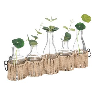 Atmosphera Atmosphera - Set aus 5 Soliflores - Glas - H29-5 cm - Beige