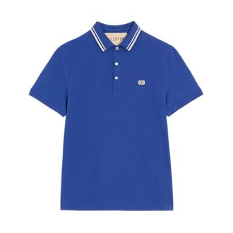 Valentino Baumwoll-Piqu&eacute;-Polohemd mit Vlogo-Patch - - Tops - Herren - Blau - S