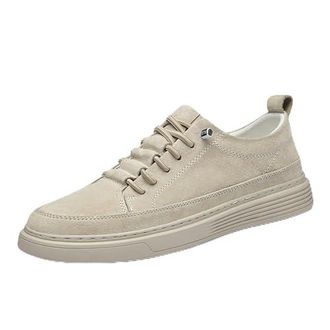 Generic Baskets décontractées en cuir souple antidérapant respirant pour homme, beige, 40 2/3 EU
