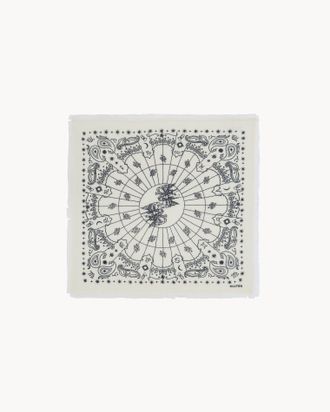 Kujten Petit bandana cachemire, imprim&eacute; signe astrologique Vierge - Petit Bandana Hachi Sign Vierge