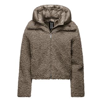 Bomboogie Femme, Vestes, Beige, Taille: 44 FR Manteau Court Bimati&egrave;re avec Capuche Amovible