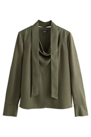 Next Langarmbluse Drapierte Schluppenbluse mit langen &Auml;rmeln (1-tlg)