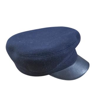 Herm&egrave;s Leather & Wool Two-Tone Baker Boy Cap