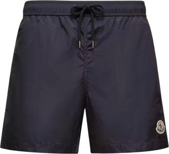 Moncler Homme, Maillots de bain, Bleu, Taille: XL Logo Patch Swim Shorts