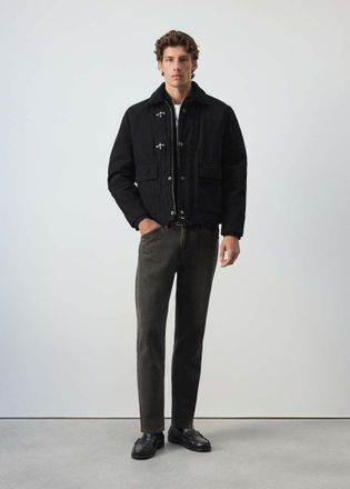 Mango Veste 100 % coton poches black denim - Homme - XXL - MANGO MAN