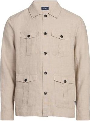 Hackett Chemise saharienne droite en lin
