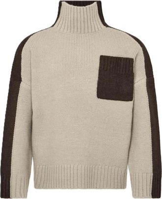 J.W.Anderson Homme, Pulls, Multicolore, Taille: L Pull col roulé à poches plaquées
