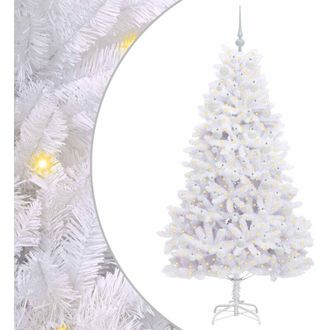 vidaXL K&uuml;nstlicher klappbarer Weihnachtsbaum Wei&szlig; 180 cm PVC und Stahl vidaXL