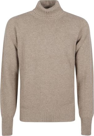 Drumohr Homme, Pulls, Beige, Taille: XL Wool Turtleneck Sweater