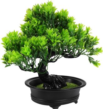 STOBOK Künstlicher Bonsai-Baum Aus Kunststoff Realistisches Bonsai-Ornament Für Inneneinrichtung Kleine Schreibtischpflanze Für Zuhause Und Büro