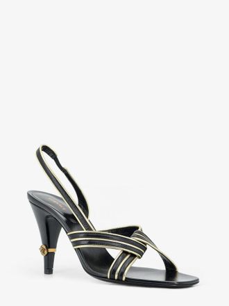 Versace Womens Sandals Gianni Black Leather
