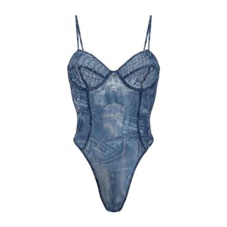 Diesel Femme, Tops, Bleu, Taille: 40 FR Logo Waistband Bikini Underwear