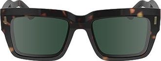 Calvin Klein Mens Sunglasses CK23538S - Dark Havana with Solid Green Lens