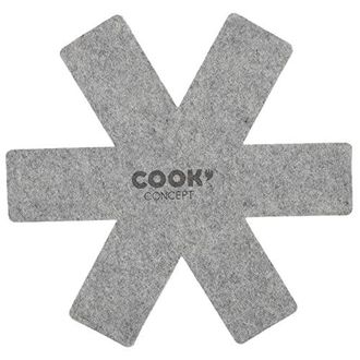 COOK CONCEPT KB54311 Prot&egrave;ge Po&ecirc;le En Feutrine Lot de 2 - Amortisseur Anti-Rayure Pour Casseroles - Design Imprim&eacute; - &Oslash; 38 Cm - Coloris Al&eacute;atoire Rouge/Gris/Noir