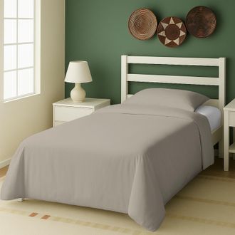 Pizuna Bettw&auml;sche 135x200 Baumwolle Einfach Taupe, 400 Fadenzahl 100% Langstapelige Baumwolle weiche Satinbindung, Bettbezug 135x200 cm mit Knopfverschluss u