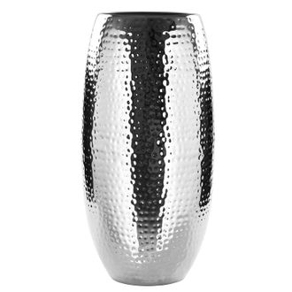 Fink gro&szlig;e Boden-Blumenvase 40 cm aus versilbert-geh&auml;mmerten Eisen Beh&auml;lter f&uuml;r Blumen