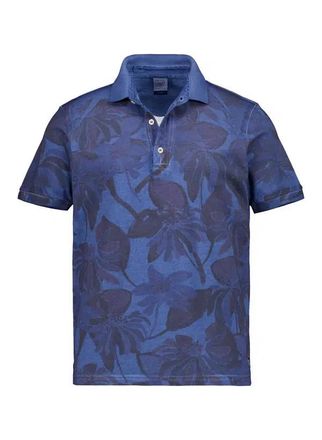 Bob Herren Polo-Shirt blau Baumwoll-Piqu&eacute;