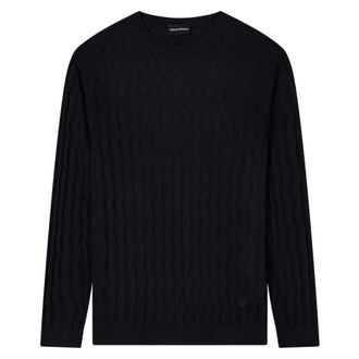Emporio Armani Lyocell Strickpullover - - Knitwear - Herren - Blau - L
