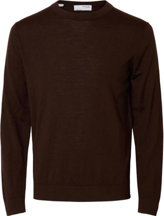 Selected Homme, Pulls, Brun, Taille: 2XL Pull en laine m&eacute;rinos &agrave; col rond