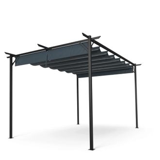 Blumfeldt Blumfeldt Pergola 3x4 m, Pergola de Jardin avec Toit en Polyester R&eacute;sistant, Cadre en Acier Thermolaqu&eacute;, Montage Facile, Utilisable Toute lAnn&eacute;e