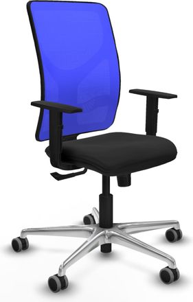 Piqueras y Crespo B&uuml;rostuhl mit verstellbaren Armlehnen, h&ouml;henverstellbare Lendenwirbelst&uuml;tze, ausgestattet mit 3 Positionen und Schneideschaum, Blau/Schwarz