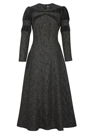 Chic Star Robe pliss&eacute;e jacquard en relief pour femme, noir, Taille XL
