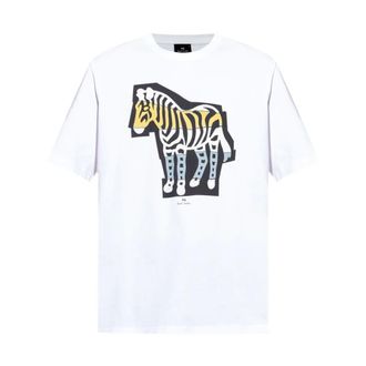 Paul Smith Zebra Print T-shirts et Polos Blancs - Homme - Tops - Blanc - Taille: M