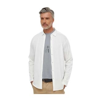 A|X Armani Exchange Chemise en coton - Homme - Chemises - Beige - Taille: XL