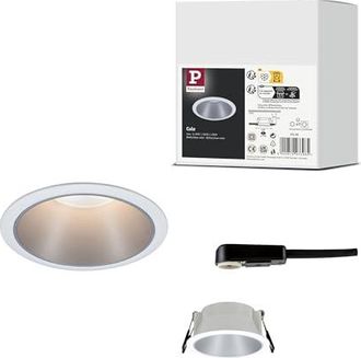 Paulmann 93398 Einbauleuchte Cole starr rund dimmbar Einbaustrahler Weiß matt, Silber Spot Aluminium, Kunststoff Einbaulampe GU10